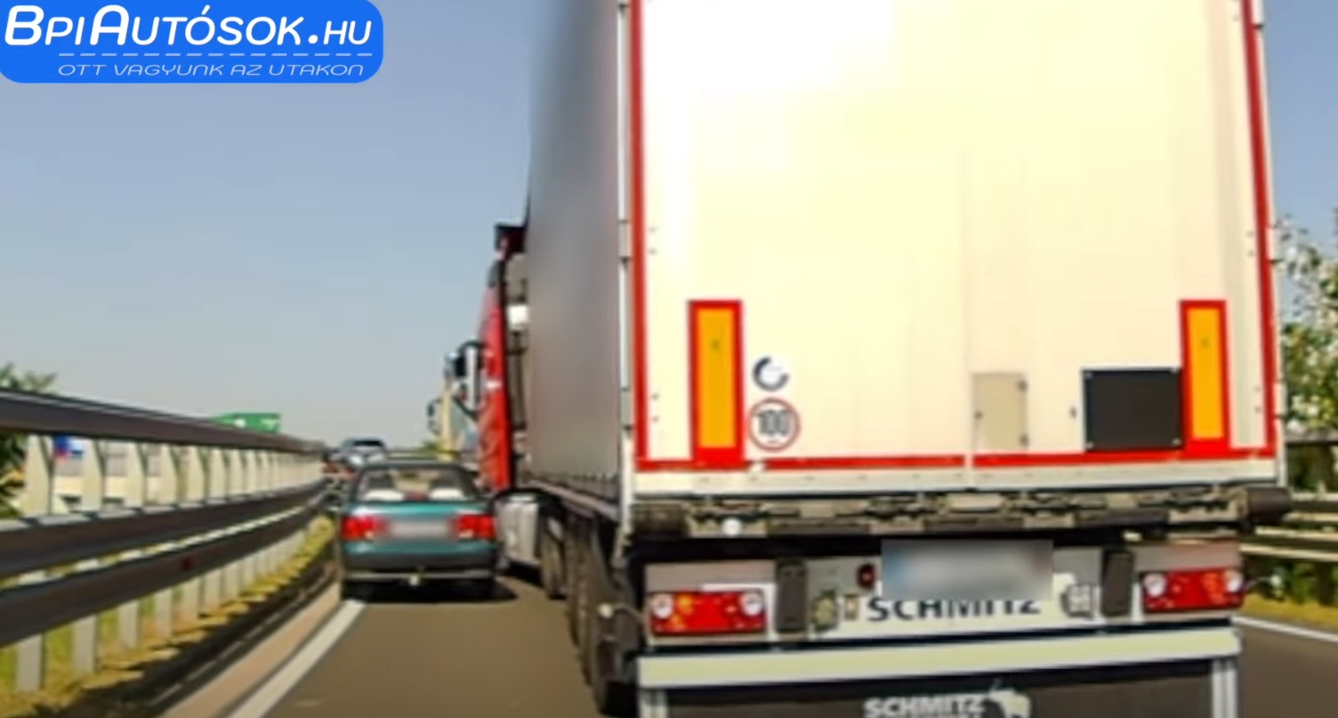 Többször is ráhúzta a kormányt a suzukisra egy kamionos (videó)